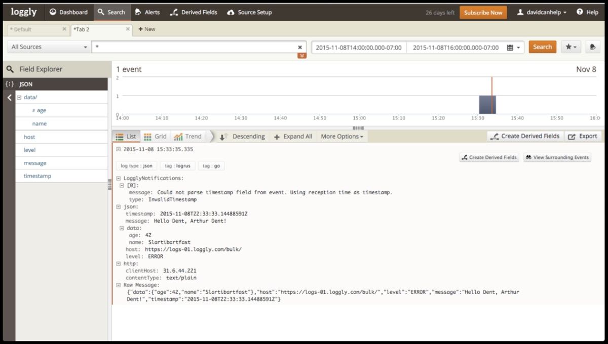 Logging to Loggly from Go with Logrus and Logrusly | Loggly