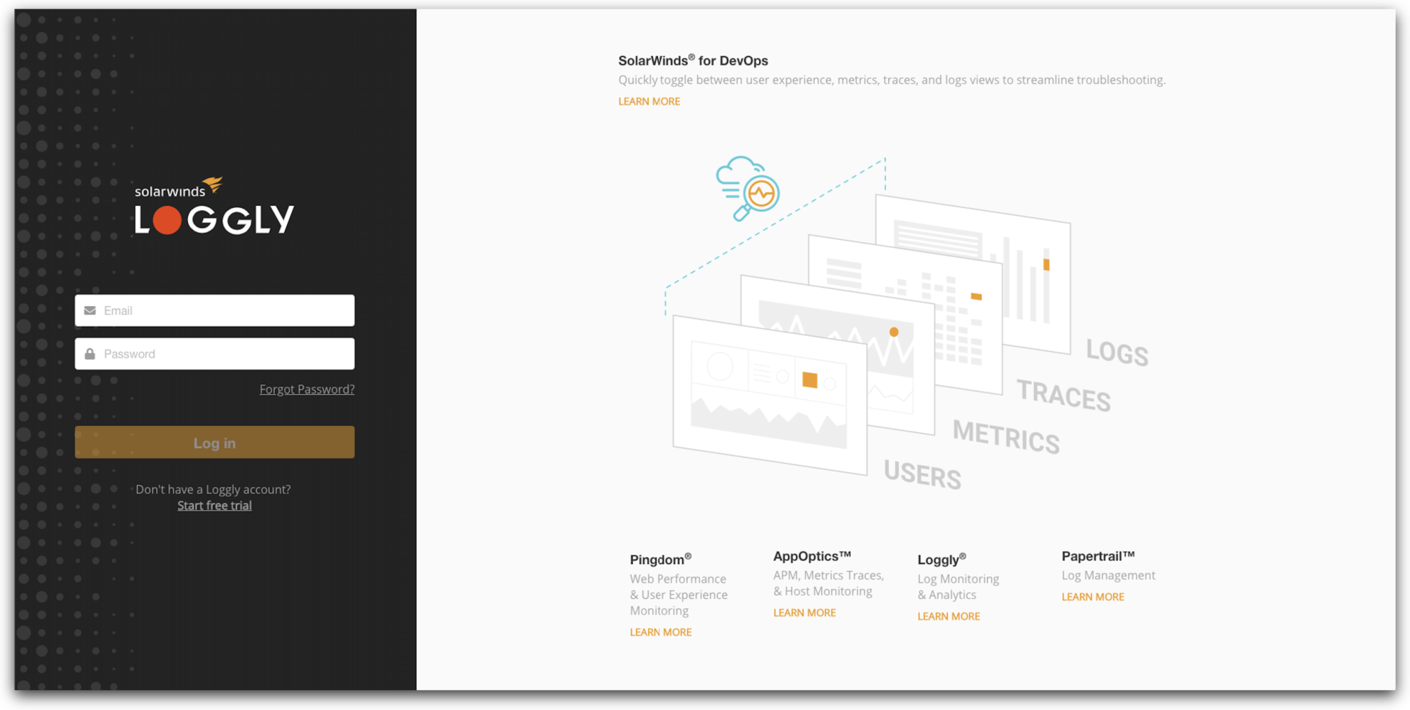 Announcing a New, Common Login Screen for Loggly and the SolarWinds ...